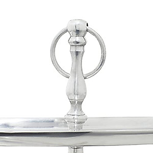 The Novogratz Aluminum 3 Level Tiered Server, 18" x 6" x 19", Silver