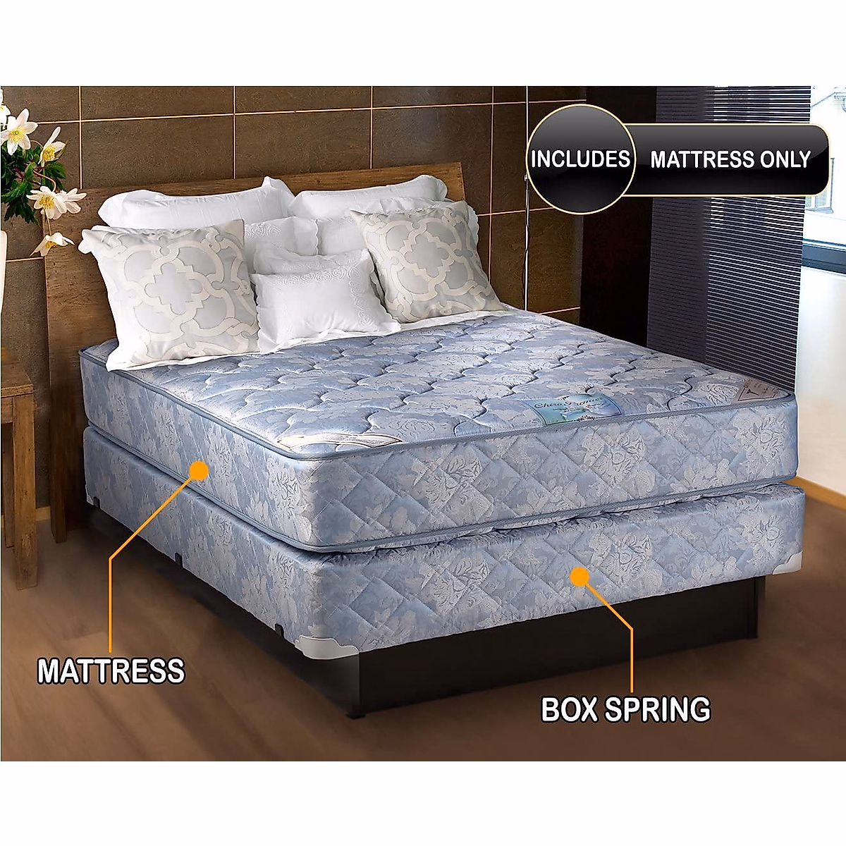 DS Solutions USA Chiro Premier 2-Sided Orthopedic (Blue Color) Full XL Mattress Only with Mattress Cover Protector