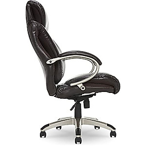 Serta Big and Tall Executive Office Chair with AIR Technology and Ergonomically Layered Body Pillows, Supports up to 350 Pounds, Bonded Leather, Roasted Chestnut