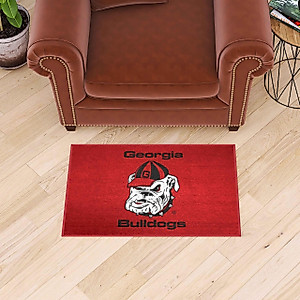 FANMATS 4955 Georgia Bulldogs Starter Mat Accent Rug - 19in. x 30in. | Sports Fan Home Decor Rug and Tailgating Mat - "Bulldog" Logo, Red