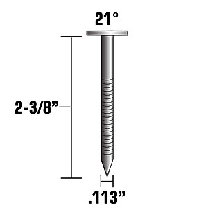Metabo HPT Framing Nails | 2-3/8 Inch x .113 | 21 Degree | Flat Round Head | Ring Shank | 1,000 Count | 20161SHPT