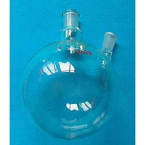 Deschem 3000ml,24/40,Two-Neck,Round Bottom Glass Flask,Twins Necks,3L,Lab Boiling Vessel
