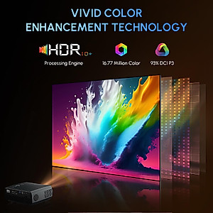 Full HD Projector with WiFi and Bluetooth,10000LM Native 1080P 5G Wireless Projector,200” Smart Movie Projector,Support 4K Zoom Phone Synchronization,Compatible w/ Laptop PC DVD Player TV Stick HDMI