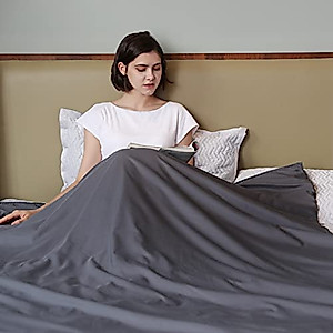 Syrinx Weighted Blanket Cover Cooling Queen Size 60"x80" Dark Grey (Comfortable and Breathable Fabric)