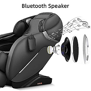 iRest SL Track Massage Chair Recliner, Full Body Massage Chair, Zero Gravity, Bluetooth Speaker, Airbags, Heating, and Foot Massage (Black)