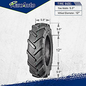 MaxAuto Farm Tractor Tire 6-12 Replace Kubota 7100 Series 4WD H167,2Pcs