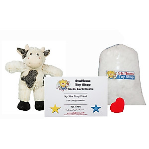 Make Your Own Stuffed Animal Mini 8 Inch Bessie Mae Moo-Cho The Cow Kit - No Sewing Required!