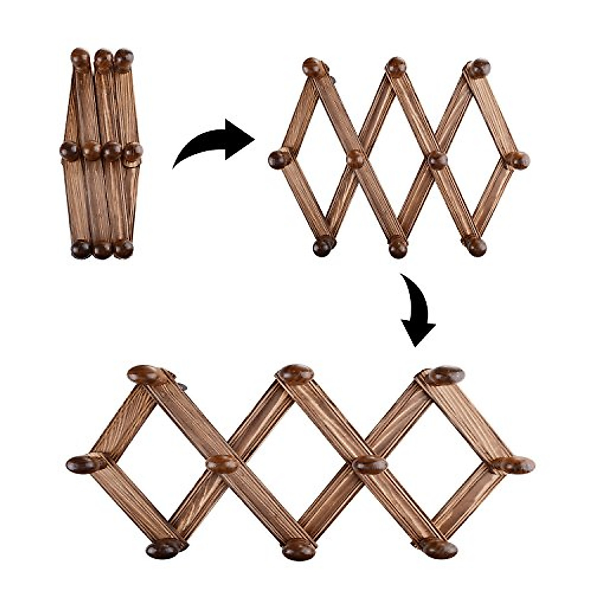 Wooden Expandable Coat Rack,Wall Mounted Hanging Hat/Scarf/Jewelry Hanger for Entrance,Bedroom,Living Room,Utility Hooks Home Decor 10 Hook/Set