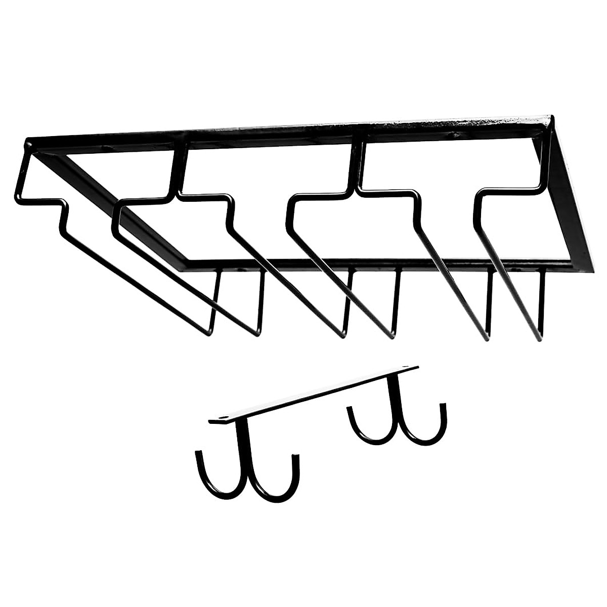 Set of 1 Wine Glass Holder and 1 Drying Mug Hook - Wine Glass Rack for Easy Storage and Organization - Stylish and Sturdy Wine Glass Rack Under Cabinet - Enjoy Your Wine Glass Hooks!