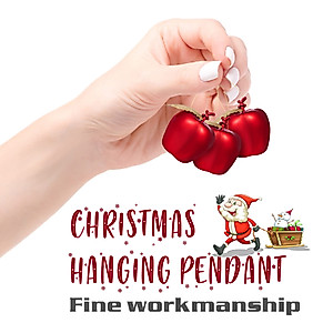 24Pcs Christmas Apples Ornaments Shatterproof Baubles Apple Shaped Hanging Ornaments Mini Apples Ball for Xmas Holiday Festival Christmas Tree Decorations Red