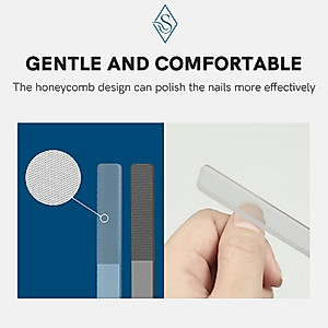 Upgrade Nano Glass Nail File Set 2PC Nail Buffer for Natural Nails, Crystal Nail File Polisher for Nail Care, Professional Manicure Set(Black and White)