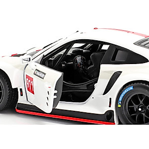 Bburago Die Cast Model Cars Porsche 911 RSR GT #911 White Race Series 124 Diecast Model Car by Bburago 28013