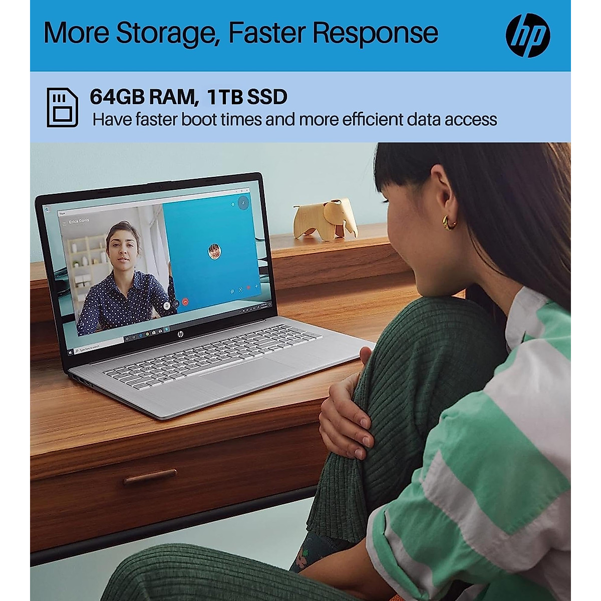 HP 2023 Newest Touchscreen Business Laptop, 17.3 Inch HD+ Display, AMD Ryzen 5 7530U Processor(Beats i7-1165G7), 64GB RAM, 1TB SSD, Wi-Fi 6, Anti-Glare, Full KB, Webcam, Windows 11 Home, Silver