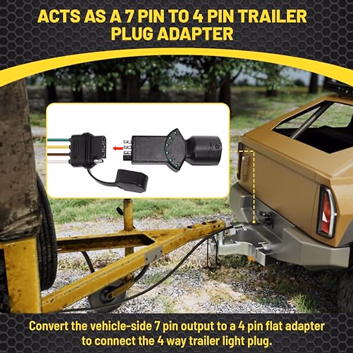 Oyviny 7 Way Blade & 4 Pin Trailer Light Circuit Tester with LED Indicators 6 Function Light Tester for RV Truck Trailer Socket Tester