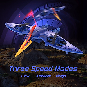 Pterosaur Dinosaur Toys Drone for Kids - Indoor Quadcopter with Altitude Hold, Headless Mode, LED Light One Key Start Speed Adjustment, Toys for 8 9 10 11 12 Year Old Boys