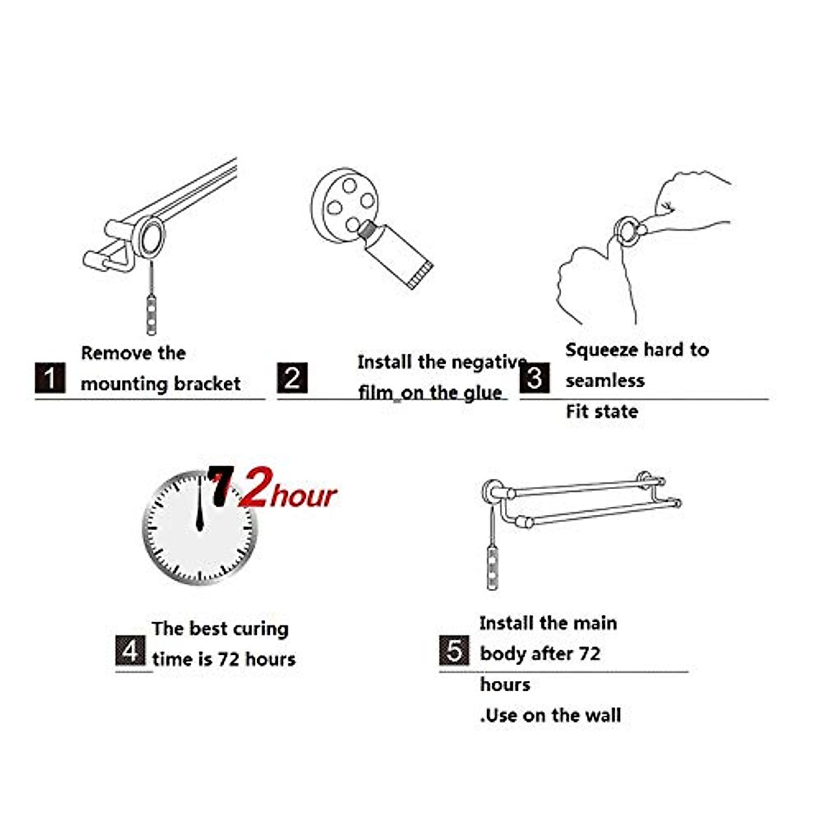 Towel Ring,Coat Hook,Towel Hooks,Black Round Twist Towel Hanging Ring Towel Rack Ring Hand Towel Rack Brass 1 Free Punch (Size : 1 Punch)