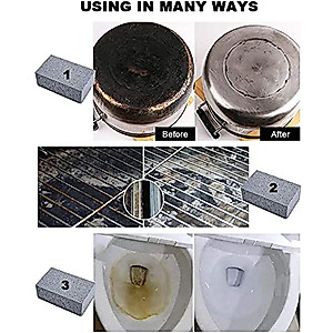 Safe Blackstone Griddle Scraper Cleaning Brick Block Kit - 3 Pack Ecological Clean Stone Magic Cleaner for Grill, Removing Stains BBQ,Pool,Racks,Baking Steel,Oven,Flat Top Cookers,Utensils,Toilet