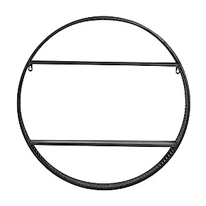 Deco 79 Metal 2 Shelves Wall Shelf, 26" x 5" x 26", Black