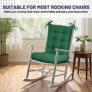 Sutteles Rocking Chair Cushion, Tufted Indoor/Outdoor Rocking Chair Cushions with Ties and Non-Slip Bottom, Removable Adirondack Chair Cushion Set, Seat 17" x 17"/Back 21" x 17"