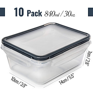 fullstar 20 PCS Plastic Food Storage Containers with Lids (10 Containers & 10 Lids), Leakproof BPA-Free Containers for Kitchen Organization, Meal Prep, Reusable Lunch Container