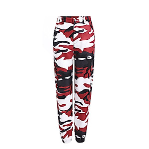 Womens Camo Cargo Pants High Waisted Slim Fit Camouflage Jogger Leggings Outdoor Casual Harem Pants Trousers Jeans