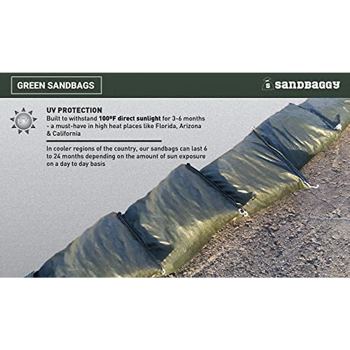 Sandbaggy - Heavy Duty Empty Sandbags For Flooding (14" X 26") - Poly Sand Bags - Flood Barrier, Weight, Construction, Earth Bag Homes - Reusable, UV Resistant - Tie Strings Attached (100 Bags)