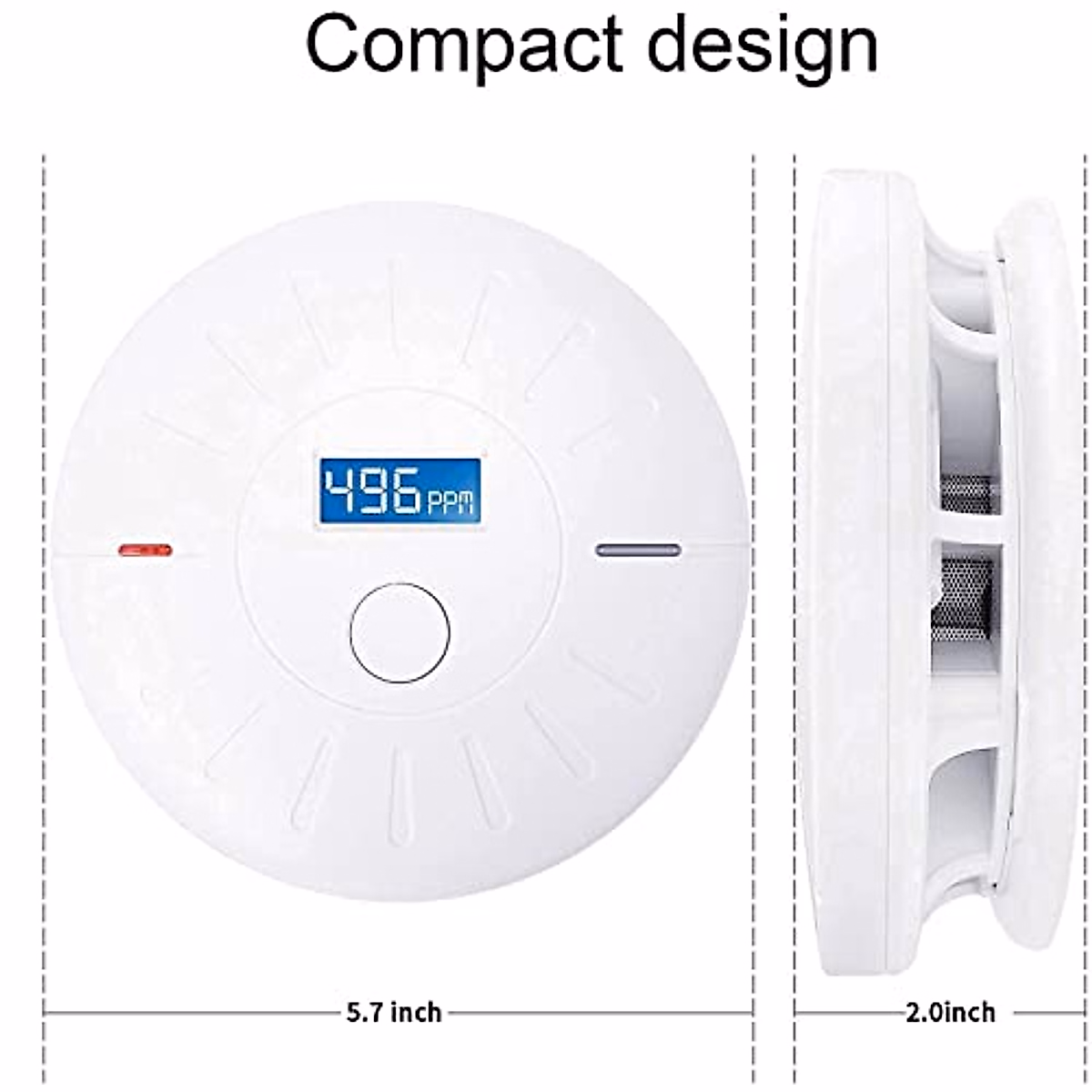 3 Pack 10 Year Battery Operated Smoke Detector and Carbon Monoxide Detector, Travel Portable Photoelectric Fire Co Alarm for Home, Kitchen