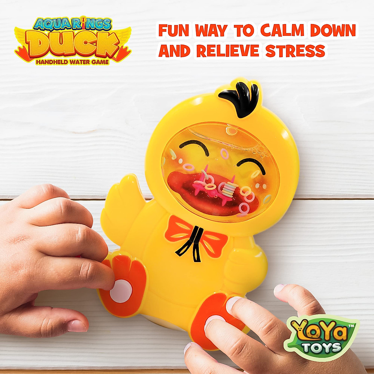 YoYa Toys Aqua Rings Duck Handheld Game for Kids - Retro Toys and Nostalgic Car Activities for Kids - Portable Road Trip Toys and Calming Travel Games - Great Duck Toys Gift and Party Favors
