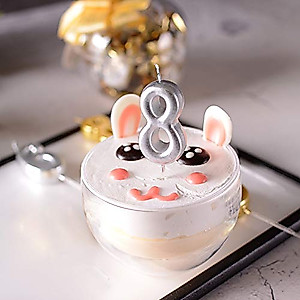 2nd Birthday Candle Two Years Silvery Happy Birthday Number 2 Candles for Cake Topper Decoration for Party Kids Adults Numeral 20 23 12 26 29 21 27 62 25
