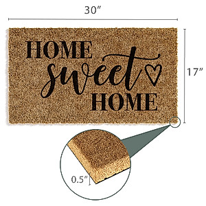 Barnyard Designs Doormat Welcome Mat for Outdoors, Large Front Door Entrance Mat, 30x17, Brown (Home Sweet Home)