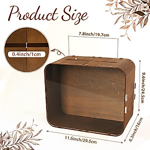 OurWarm Wooden Wedding Card Box for Reception, Rustic Gift Card Box for Wedding with Acrylic Window, Large Wedding Envelope Money Card Box for Party Graduation Birthday Baby Shower Decorations