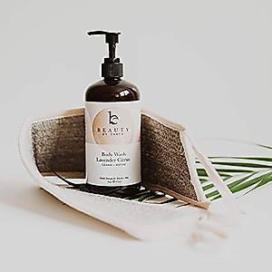 Bath Bombs Gift Set - 6 Large, Organic Shea Butter, Lavender Citrus Body Wash, All Natural, Sensitive Skin, for Men, Women & Kids - Organic Body Sugar Scrub - Lavender Citrus, Hydrating Exfoliating