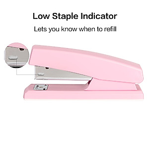 Deli Stapler, Desktop Staplers with 640 Staples, Office Stapler, 25 Sheet Capacity, Pink