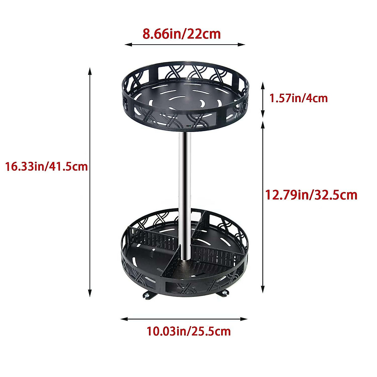 AIWFL 2 Tier Lazy Susan Turntable Spice Rack 360° Rotating Storage Rack Seasoning Rack for Kitchen Closet Cabinet Bathroom Countertop
