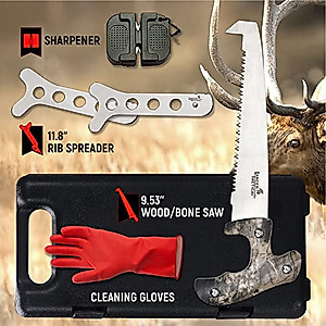 LANCERGEAR Field Dressing Kit Hunting Knife Set, Portable Hunting Accessories for Men, Hunting Stuff, Hunters, for Hunting, Survival, Fishing, Camping