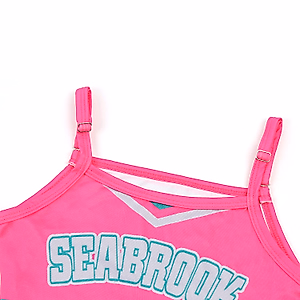 Sicypoty Girls Cheerleader Costume Cheerleading Outfit Fancy Dress for Halloween Party Birthday Pink 9-10Years