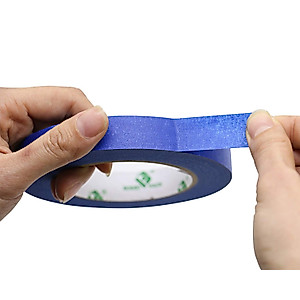 BOMEI PACK 6Pack Blue Painters Masking Tape, 1/4” 1/2” 3/4” X 60yds Multi Size Painting Paper Tape, Clean Removal with No Residue