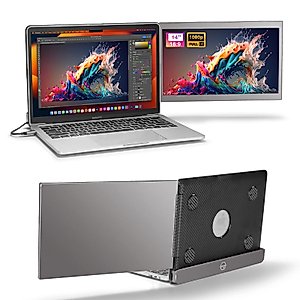 JoyReal Portable Monitor for Laptop Mac USB Dual Laptop Screen Extender 14'' FHD 1080P Second Travel Display for 16.2'' Mackbook Pro(2021/2023)