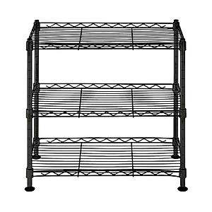 Juggernaut Storage 18"W x 10"D x 18"H 3-Tier Steel Wire Shelving Unit, 264 lb Capacity, Black (WS181018-3BLKAMZ)