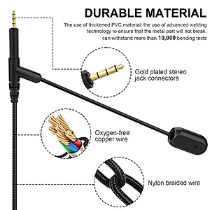 QC35 Boom Microphone with Mute and Volume Control Compatible with Bose QC25, QC35 II, QC35, QC45, NC700 Gaming Headphones, 6ft