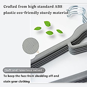 Velvet Clothing Hangers Slim Stackable Non-Slip Beige Suit Hanger Space Saving Clothes Hanger Heavy Duty Adult Hangers with 360°Swivel Hook