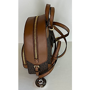 Michael Kors Jaycee XS Convertible Zip Pocket Backpack bundled with SM TZ Coinpouch Wallet Purse Hook (Signature MK Brown)
