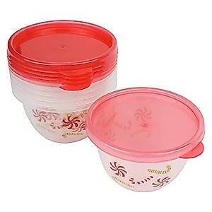 Chef Craft Select Holiday Christmas Storage Container, 1.5 Cup Capacity 6 Piece Set, Color May Vary