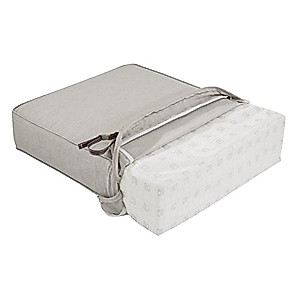 Classic Accessories Montlake Water-Resistant 23 x 25 x 5 Inch Rectangle Outdoor Seat Cushion, Patio Furniture Chair Cushion, Heather Grey, Patio Furniture Cushion Covers