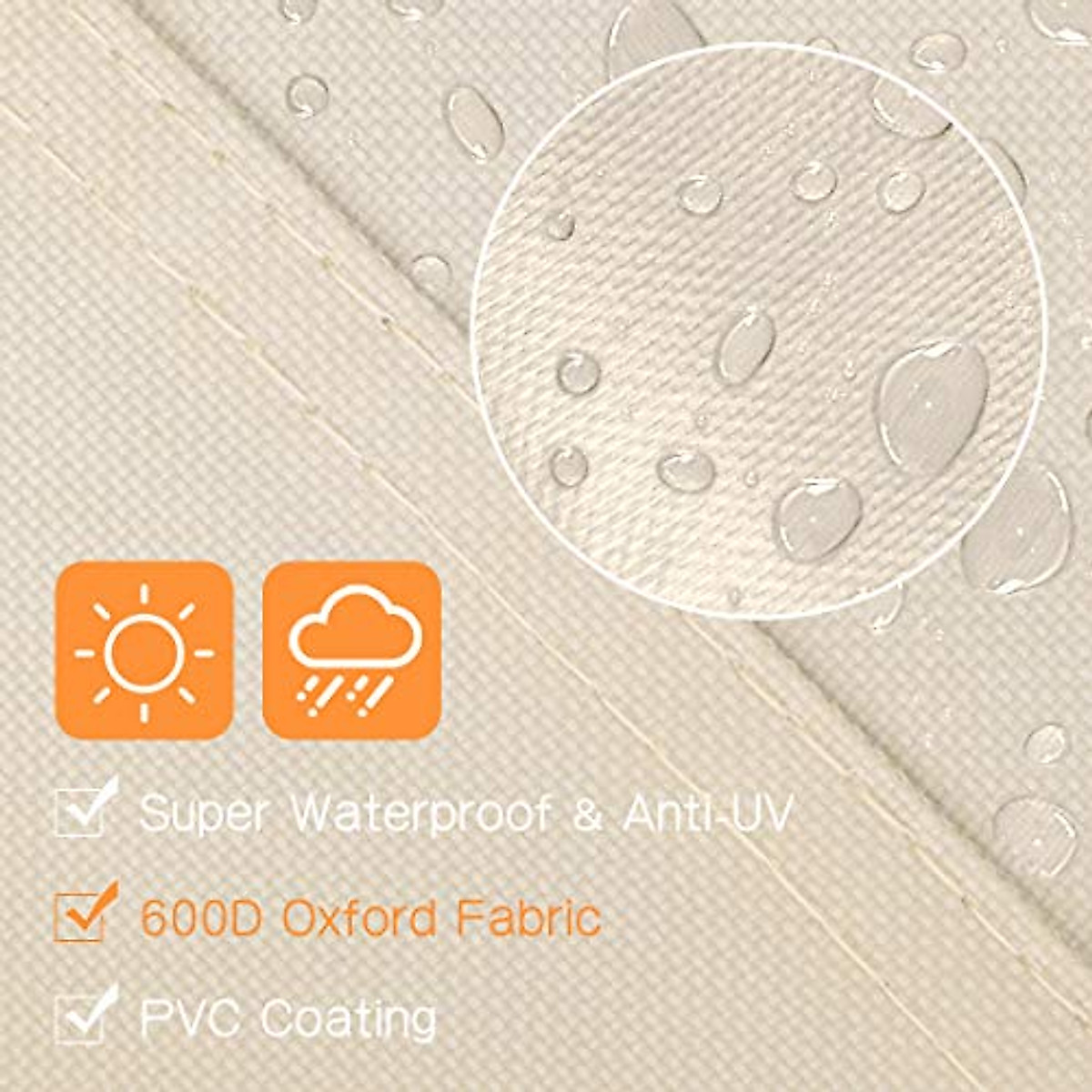 SEKKVY Shield Patio Table Cover, Outdoor Patio Furniture Cover-Durable Heavy Duty 600D Oxford Furniture Covers Waterproof Dining Table and Chairs Set Cover (Rectangular, 88"x 57"x 23")