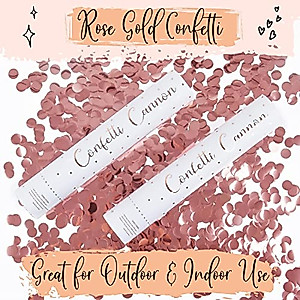 Confetti Cannon - Pack of 6 Rose Gold Poppers - Confetti Shooters for New Year's Eve, Birthday, Graduation, Party, Weddings - Confetti Launchers for any Celebration