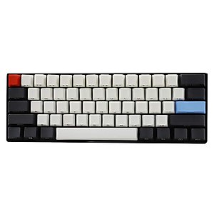 61keys ANSI Layout OEM Profile keycaps PBT Key Cap for Switches Gaming Mechanical Keyboard White+Red Color