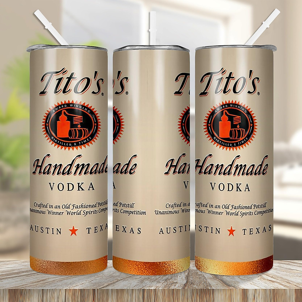 ROONMKUU Vodka Straight Tumbler With Lid And Straw, 20oz Stainless Steel Water Bottle, Vacuum Insulated Water Cups, Summer Winter Drinkware, Outdoor Travel Accessories