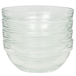Stackable Serving Cooking Mixing Prep Clear Glass Bowl, 3.5-Inch,4-Inch,6-Inch Set of 4,3 and 1 (4, 3.5 inch)
