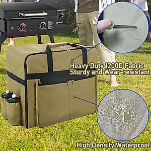 EUTRKei Griddle Cover for Blackstone 22 inch Grill, 17" Griddle Carry Bag Blackstone Accessories, Grill Bag Accommodate Griddle with Hood and Stand, Wear Resistant (Only Bag)